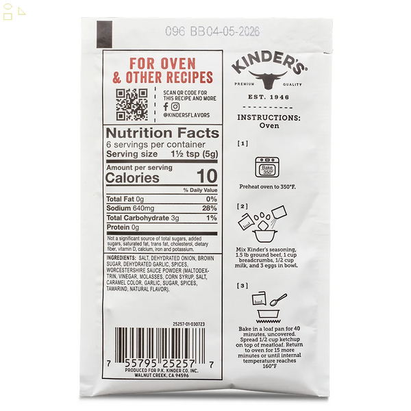 Kinder'S Classic Meatloaf Seasoning Mix, 1 Oz Packet – OfferToGo
